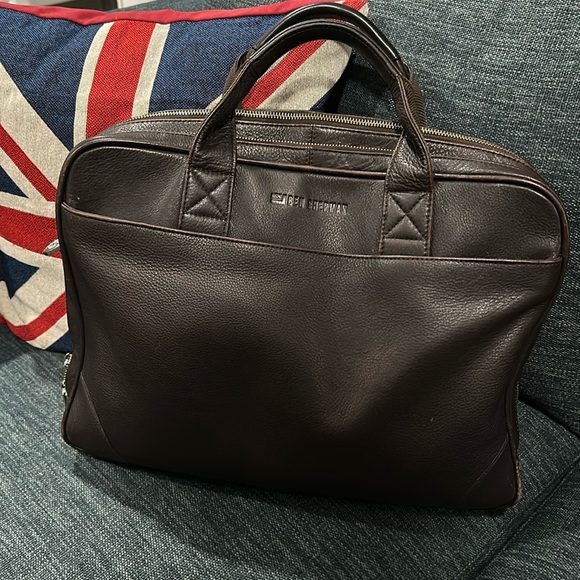 Ben Sherman | Bags | Ben Sherman Brown Leather Laptop Briefcase ...